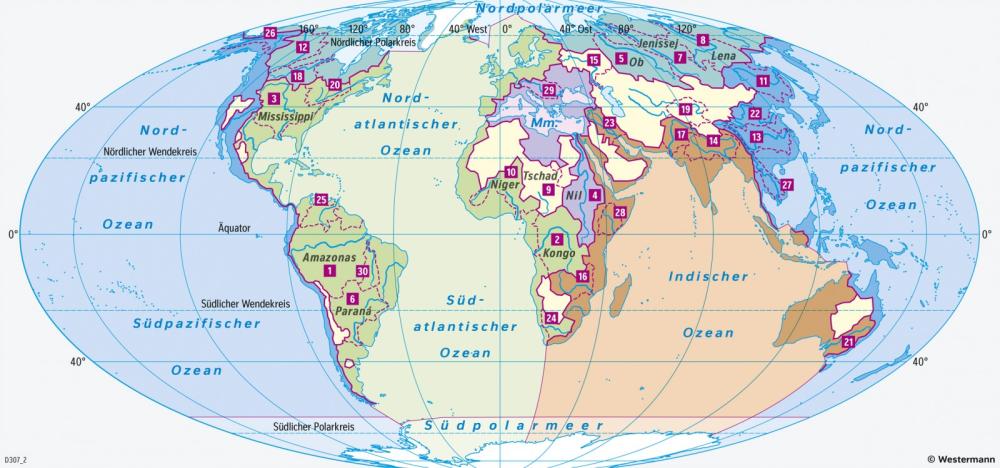 Erde - Weltmeere und Flusseinzugsgebiete-978-3-14-100900-2-266-1-1 | Diercke.de
