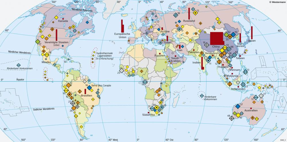 Erde - Metallische Rohstoffe-978-3-14-100900-2-281-3-1 | Diercke.de