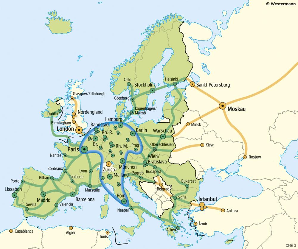 Europa - Wirtschaftliches Raummodell-978-3-14-100900-2-103-2-1 | Diercke.de
